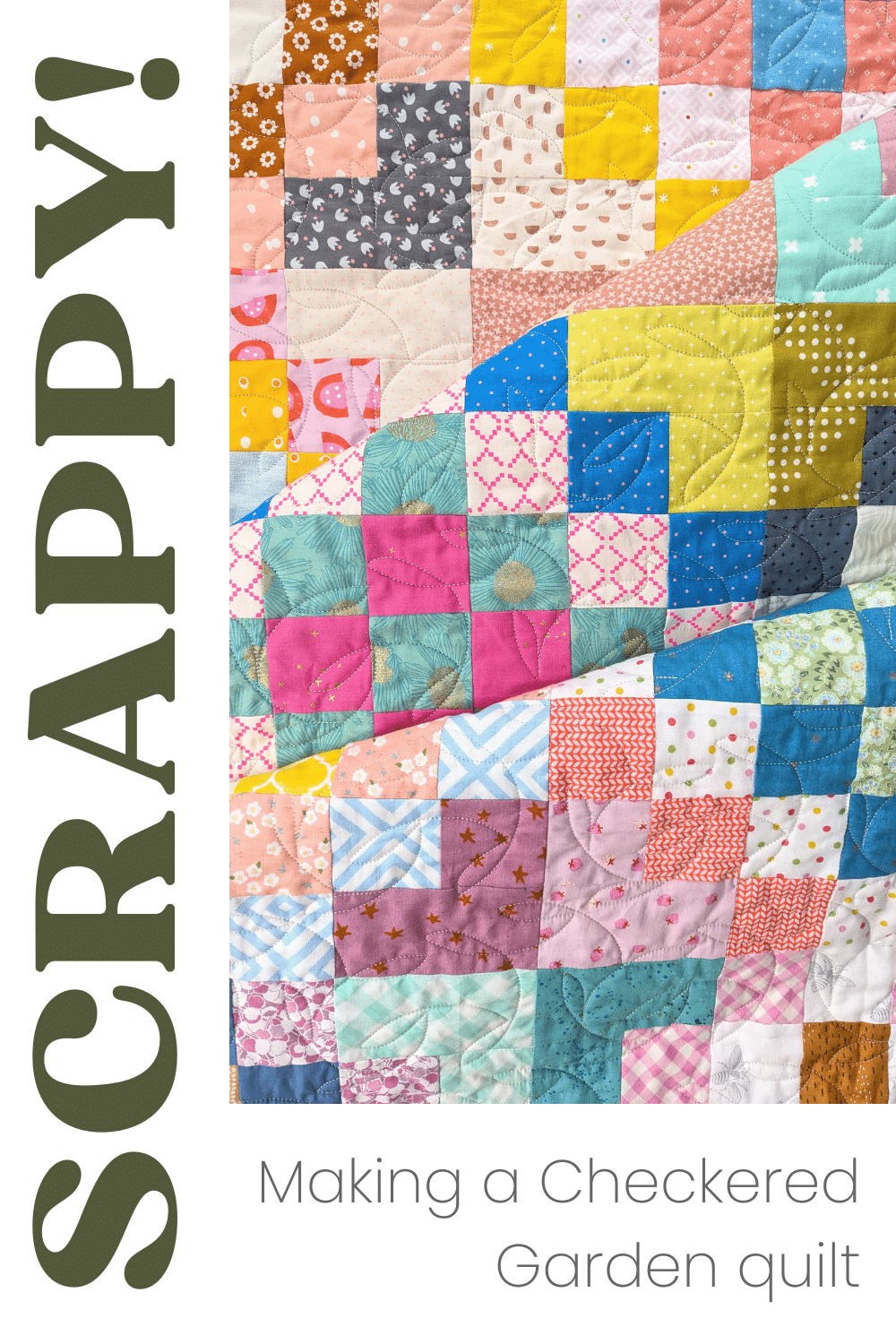 A Finished Scrappy Checkered Garden Quilt - Ma Tante Quilting