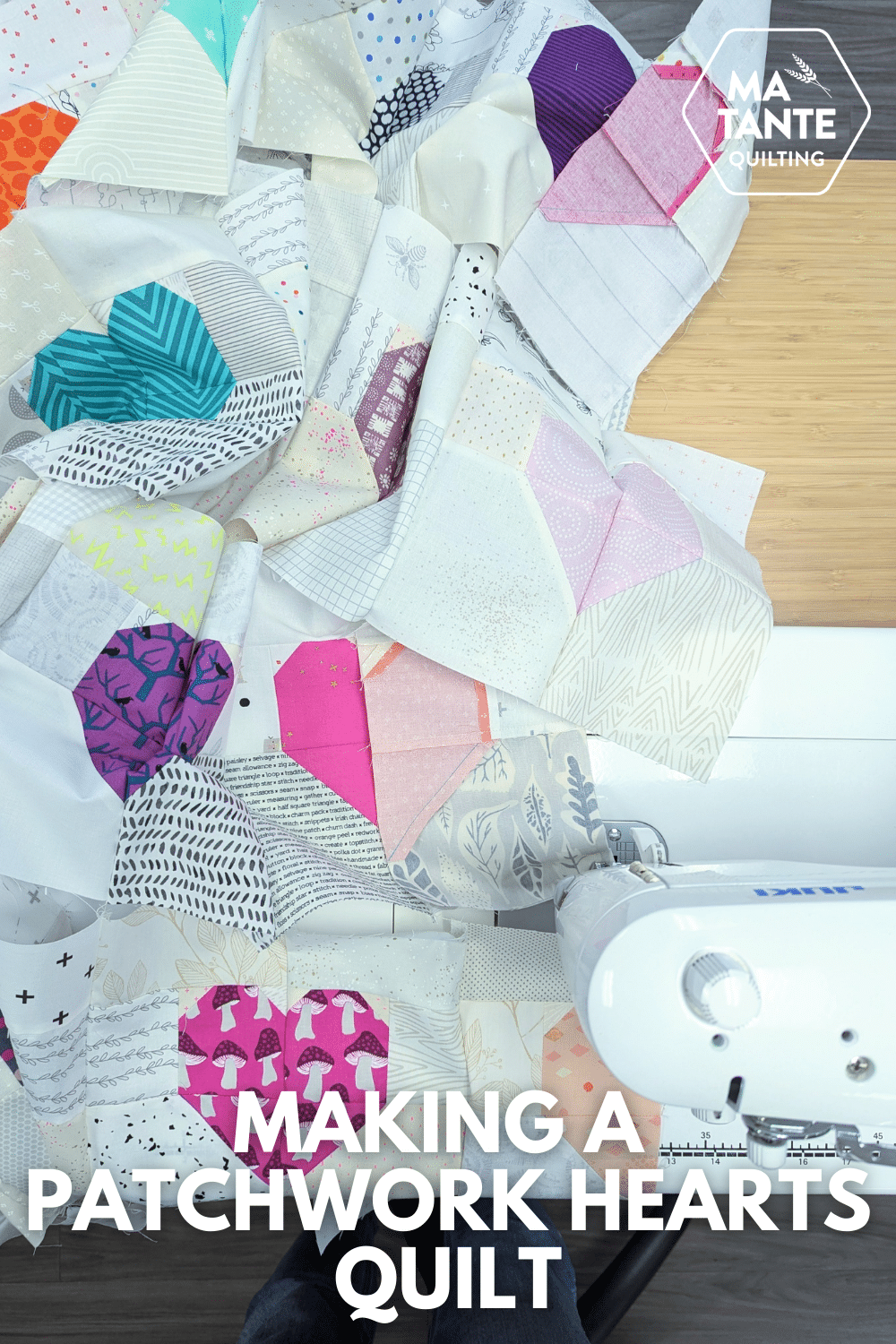 A Scrappy Patchwork Hearts Quilt Ma Tante Quilting